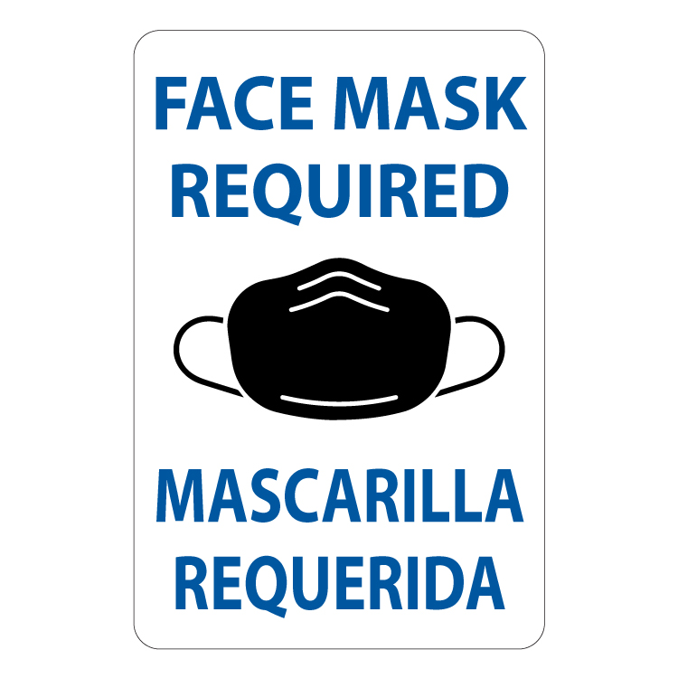 Mask Required Wall Sign Spanish English Mfblouin