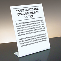 Home Mortgage Disclosure Bent Sign - 11x14 White Acrylic-Mfblouin